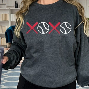 XOXO Baseball Sweatshirt, Cute Baseball Shirts, Baseball Lover Sweater ...