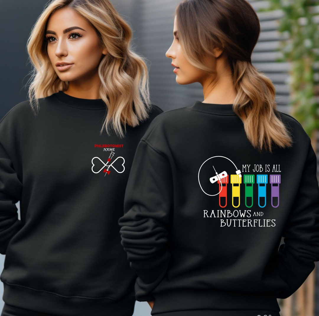 Personalized Phlebotomist Double Sided Sweatshirt, Custom Medical ...