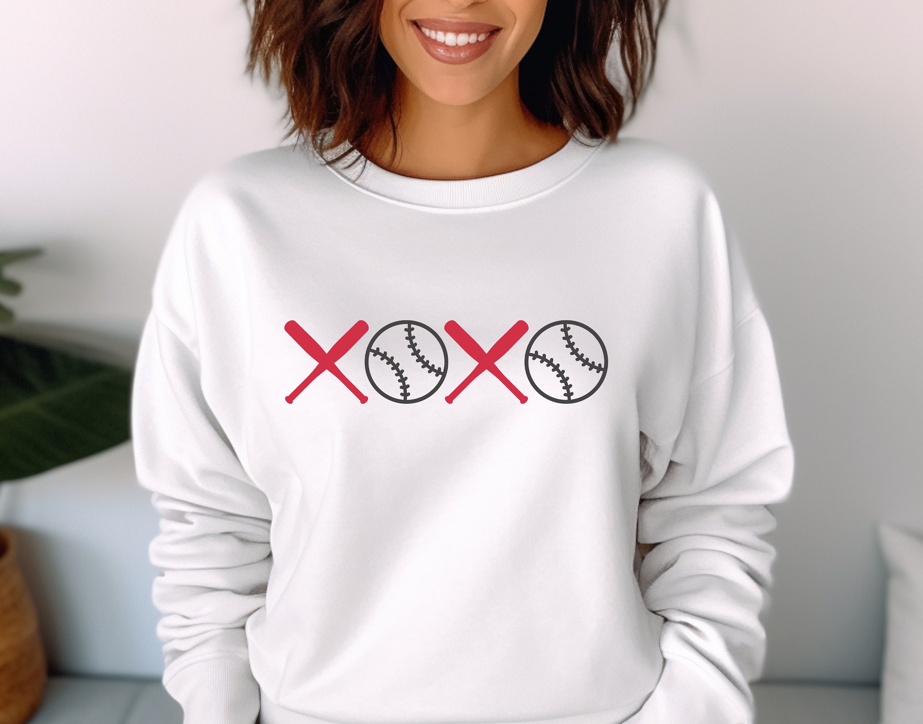 XOXO Baseball Sweatshirt, Cute Baseball Shirts, Baseball Lover Sweater ...