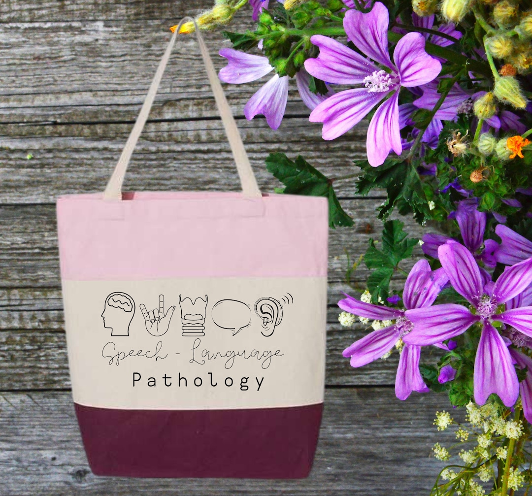 SLP Speech Therapist Tote Bag, Speech Language Pathologist Canvas Bag ...