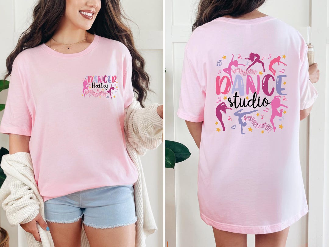 Custom Dance Studio T-shirt With Name, Personalized Dancer Gift, Dance ...