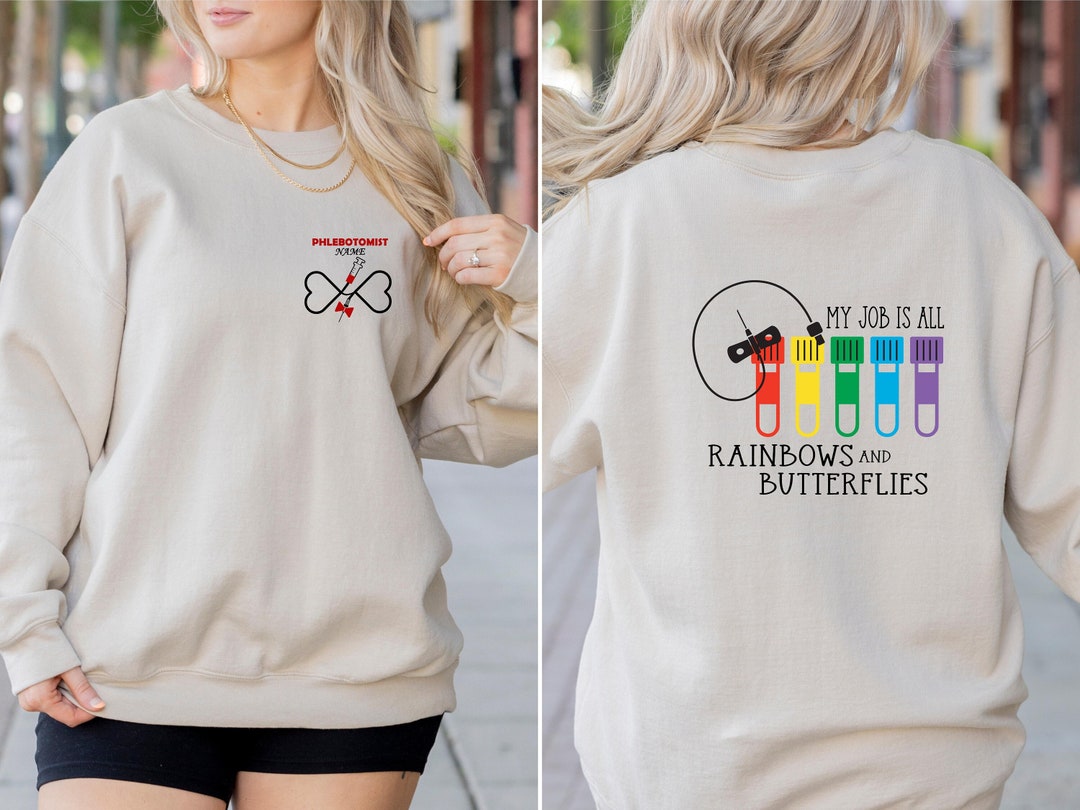 Personalized Phlebotomist Double Sided Sweatshirt, Custom Medical ...