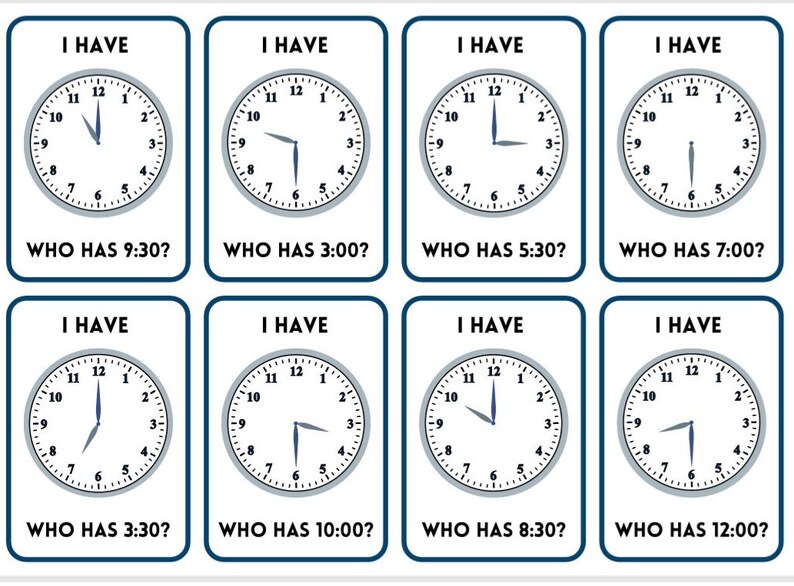 Analog Clock Time Flashcards With 5 Free Coloring Pages for - Etsy