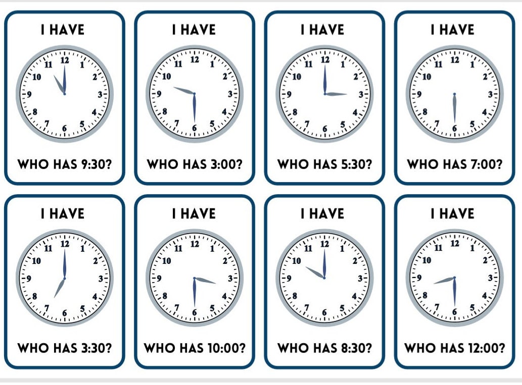 Analog Clock Time Flashcards With 5 Free Coloring Pages for - Etsy