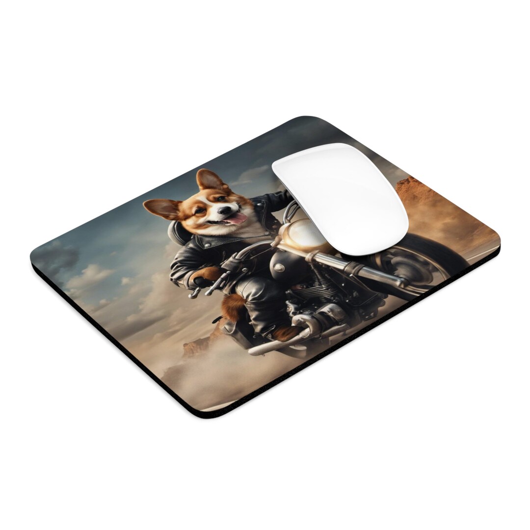 Corgi on a Motorcycle Mouse Pad - Etsy