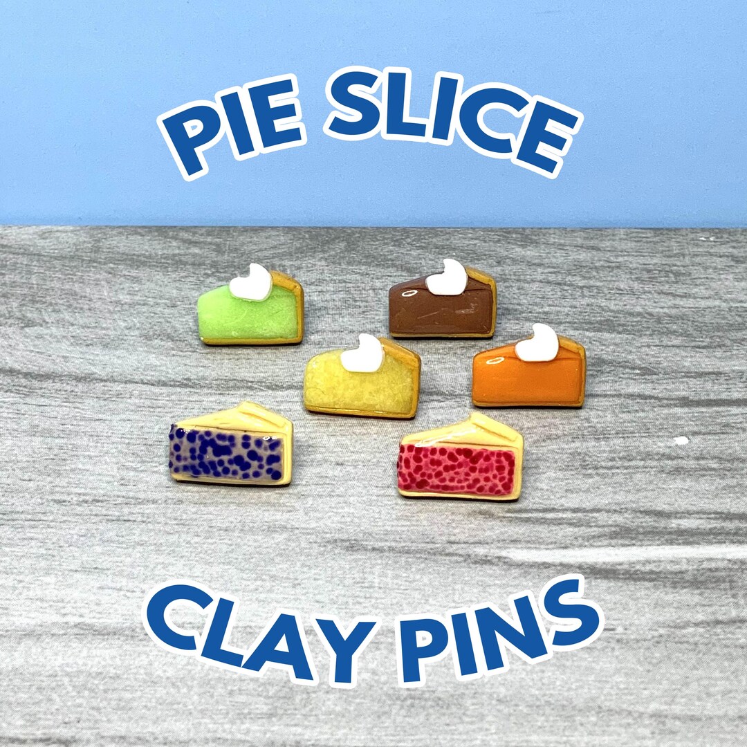 Pie Pins | Handmade Clay Pins | Cute Café Pins, Blueberry, Cherry ...