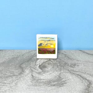 Polaroid Pin | Handmade Clay Pins | Flower Sunset Handpainted Polaroid ...