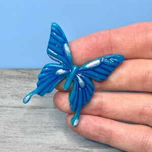 Blue Butterfly Pin | Handmade Clay Pins | Cute Shimmer Insect Pin - Etsy