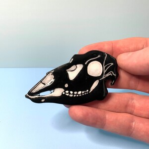 Animal Skull Pins | Handmade Clay Pins | Creepy Coyote, Raven, and Deer ...