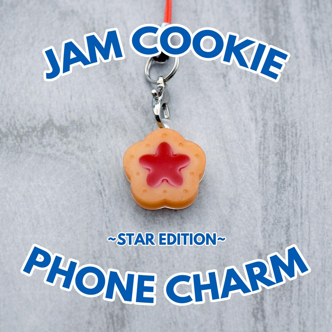 Handmade Jam Cookie Phone Charm | Cute Resin Star Charm Accessory - Etsy