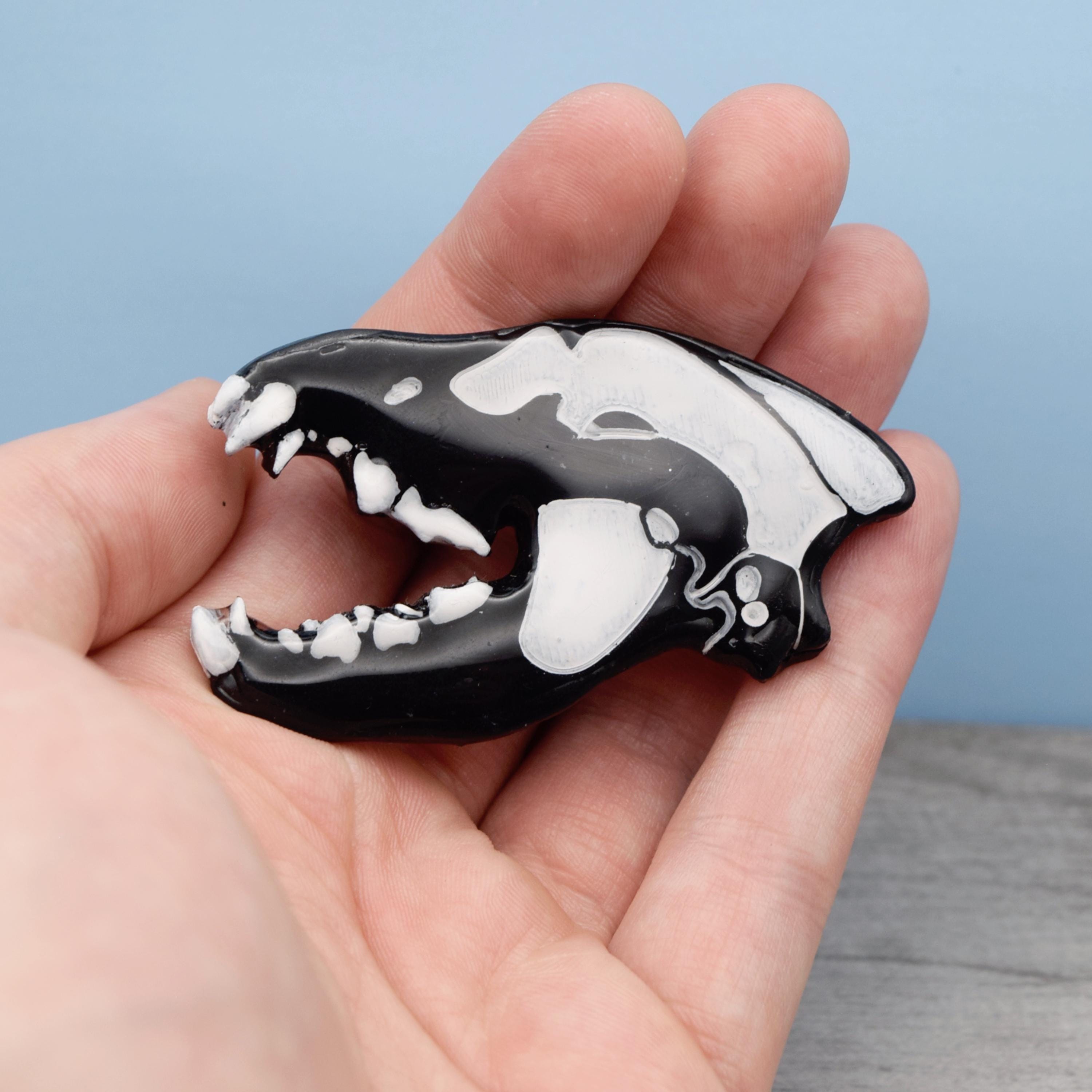 Animal Skull Pins | Handmade Clay Pins | Creepy Coyote, Raven, and Deer ...