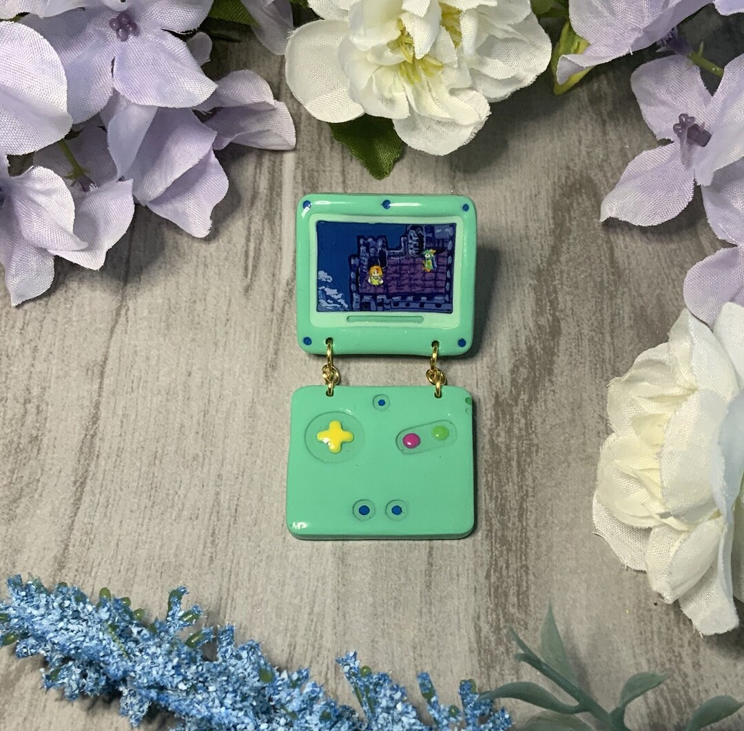 Mint Green BMO Gameboy Advance SP Pin Handmade Clay Pins One-of-a-kind ...