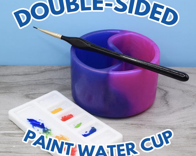Paint Water Cup & Palette | Handmade Resin Artist Gift | Pink and ...