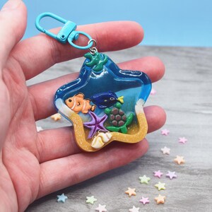 Shaker Keychain | Handmade Resin Dry Shaker Keychain | Ocean, Sea ...
