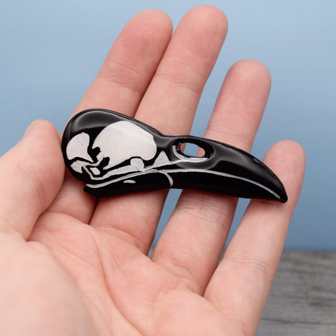 Animal Skull Pins | Handmade Clay Pins | Creepy Coyote, Raven, and Deer ...