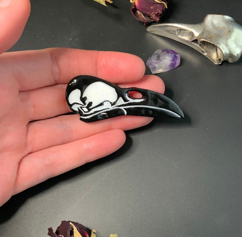 Animal Skull Pins Handmade Clay Pins Creepy Coyote, Raven, and Deer ...