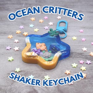 Shaker Keychain | Handmade Resin Dry Shaker Keychain | Ocean, Sea ...