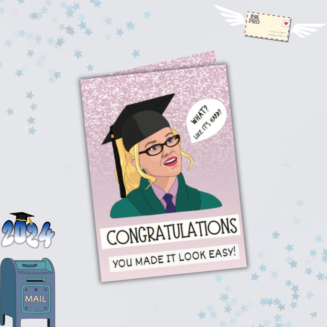 Graduation Card like It's Hard HD QUALITY Greeting Card Envelope Makes ...