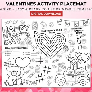 Kids Activity Mat, Birthday Coloring Placemat for Kids, Kids Party ...