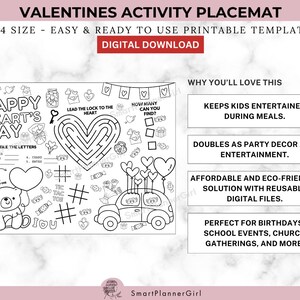 Kids Activity Mat, Birthday Coloring Placemat for Kids, Kids Party ...