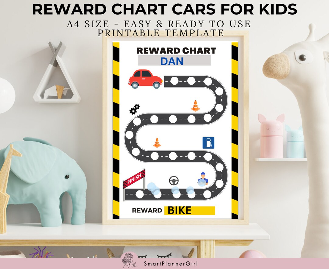Habit Chart for Kids Reward Chart Cars for Kids Printable A4 Size ...