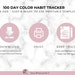 100 Day Habit Tracker Printable Coloring Sheet, Exercise Tracking ...
