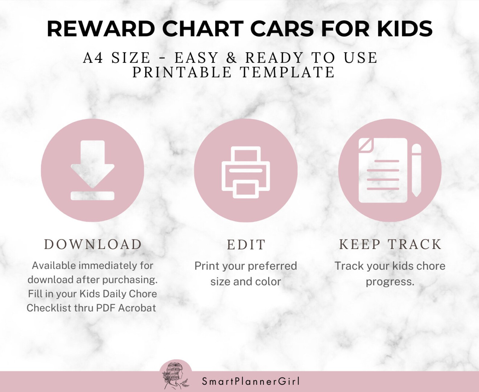 Habit Chart for Kids Reward Chart Cars for Kids Printable A4 Size ...