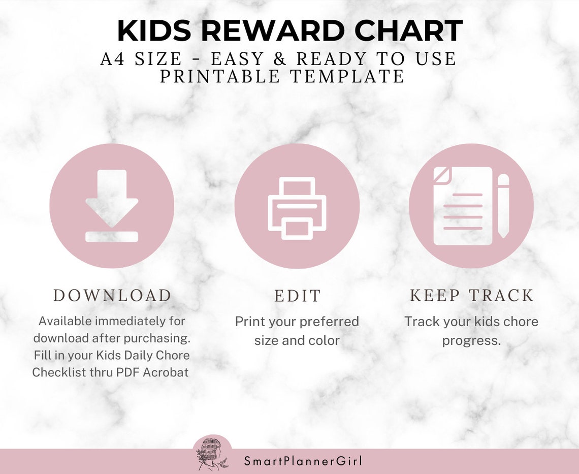 Kids Motivation Chore Chart for Kids Printable Reward Chart for Kids ...