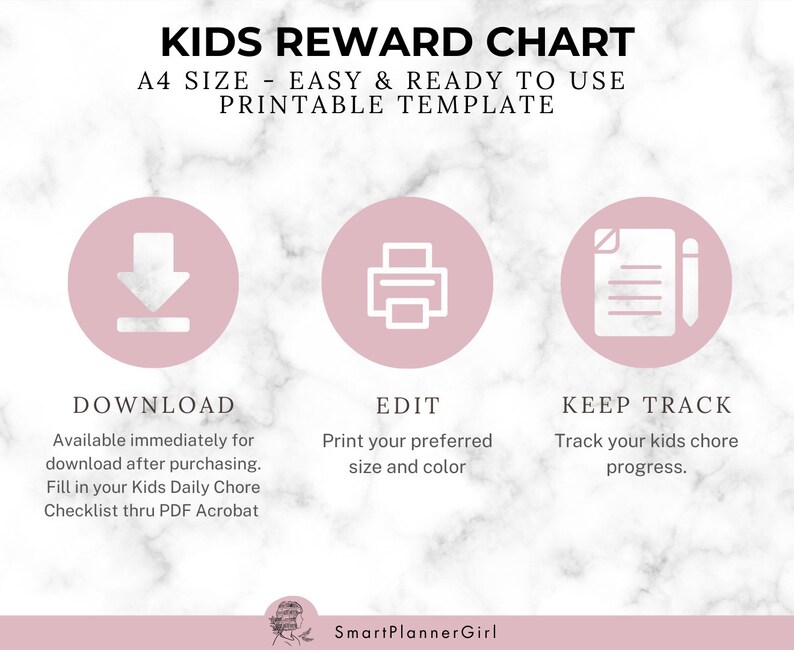 Kids Motivation Chore Chart for Kids Printable Reward Chart for Kids ...