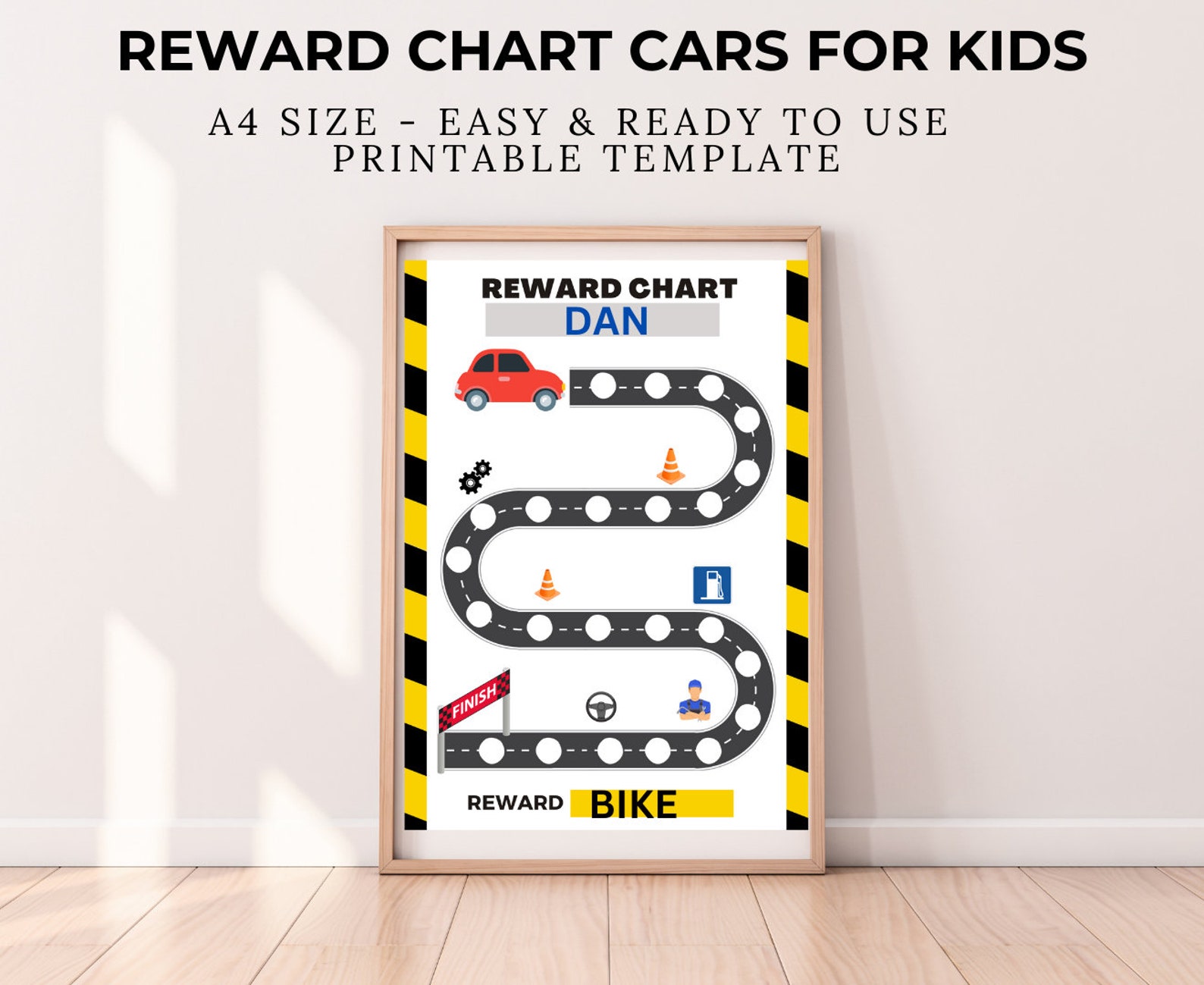 Habit Chart for Kids Reward Chart Cars for Kids Printable A4 Size ...