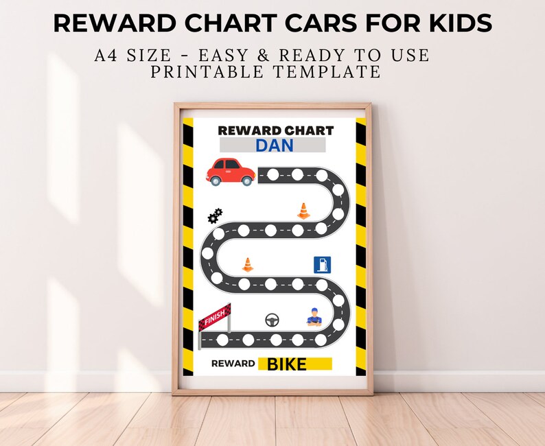 Habit Chart for Kids Reward Chart Cars for Kids Printable A4 Size ...
