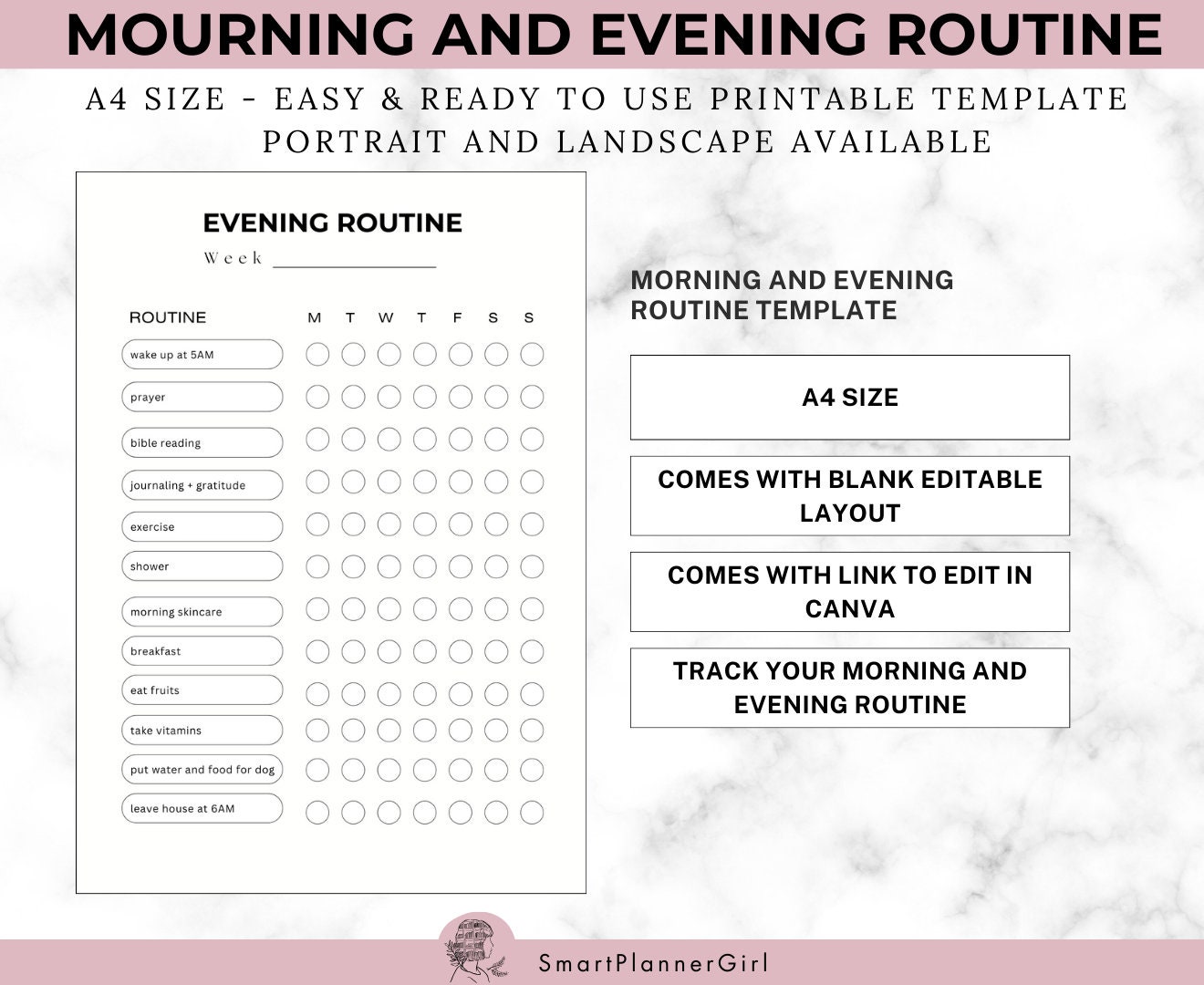 Editable Morning and Night Routine Tracker| Daily Routine Tracker ...