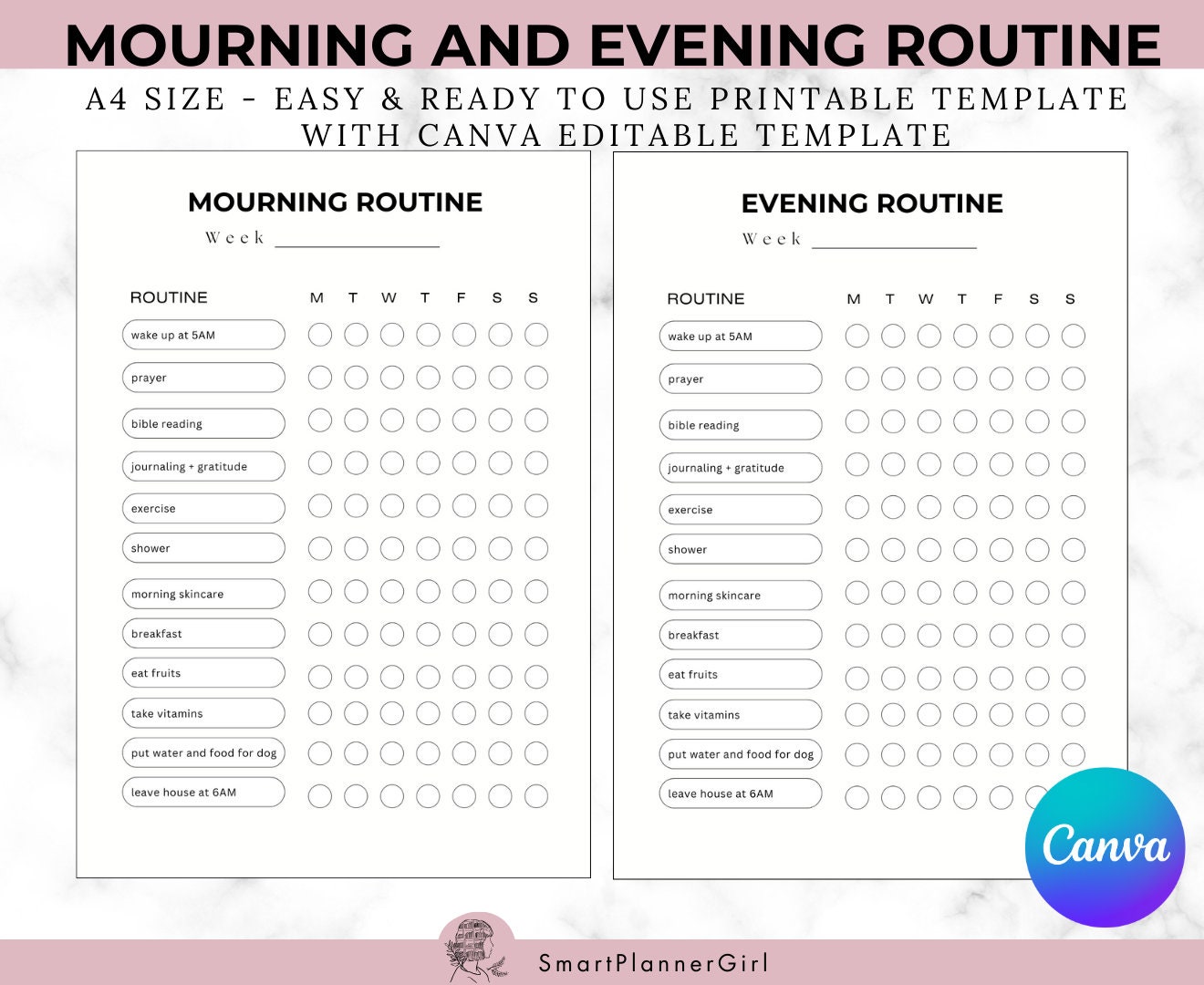 Editable Morning and Night Routine Tracker| Daily Routine Tracker ...