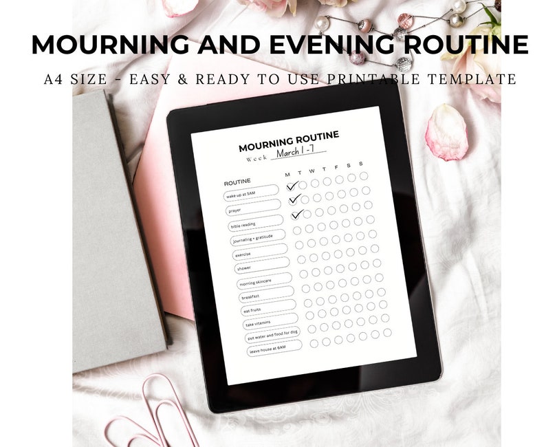 Editable Morning and Night Routine Tracker| Daily Routine Tracker ...