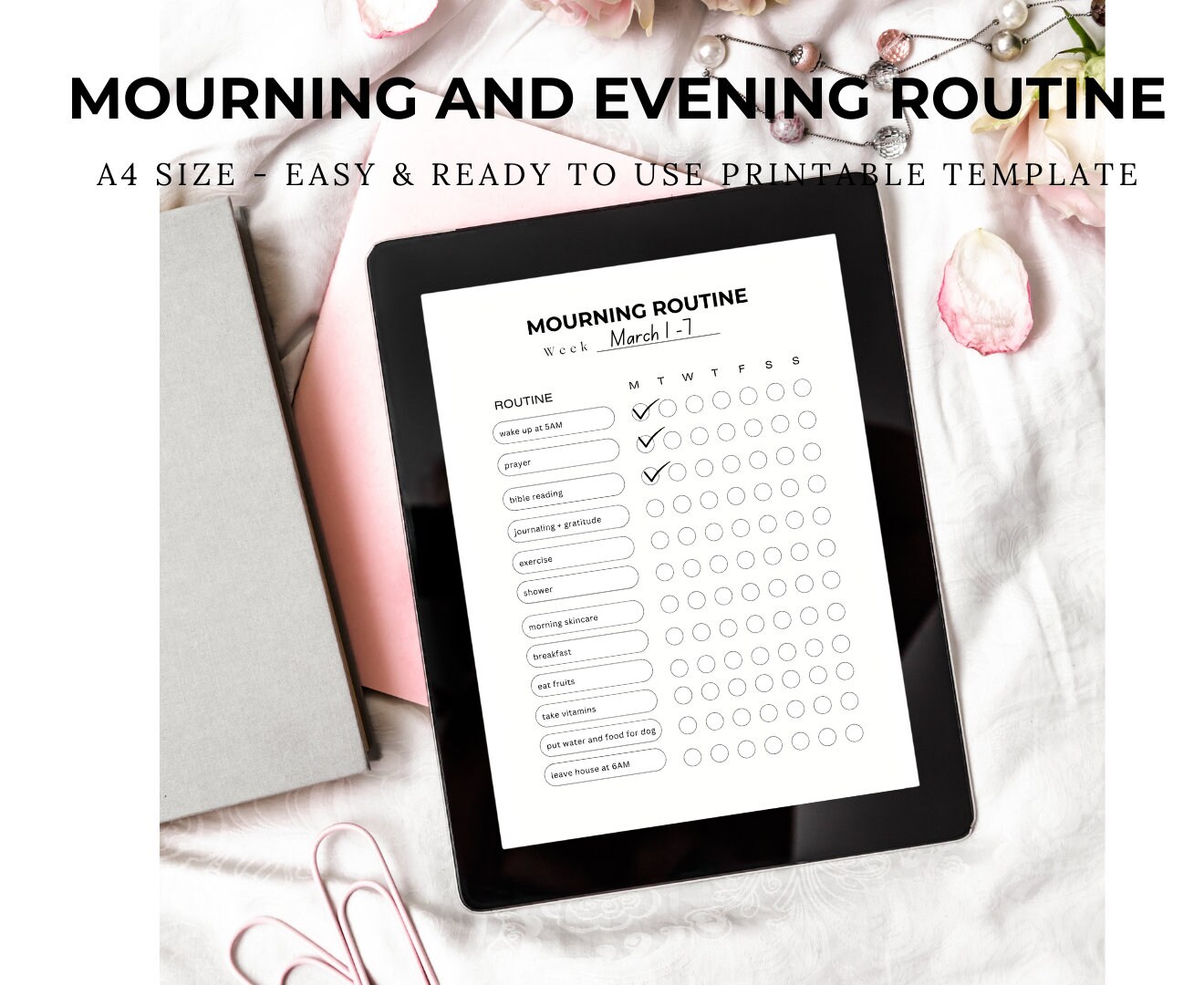 Editable Morning and Night Routine Tracker| Daily Routine Tracker ...