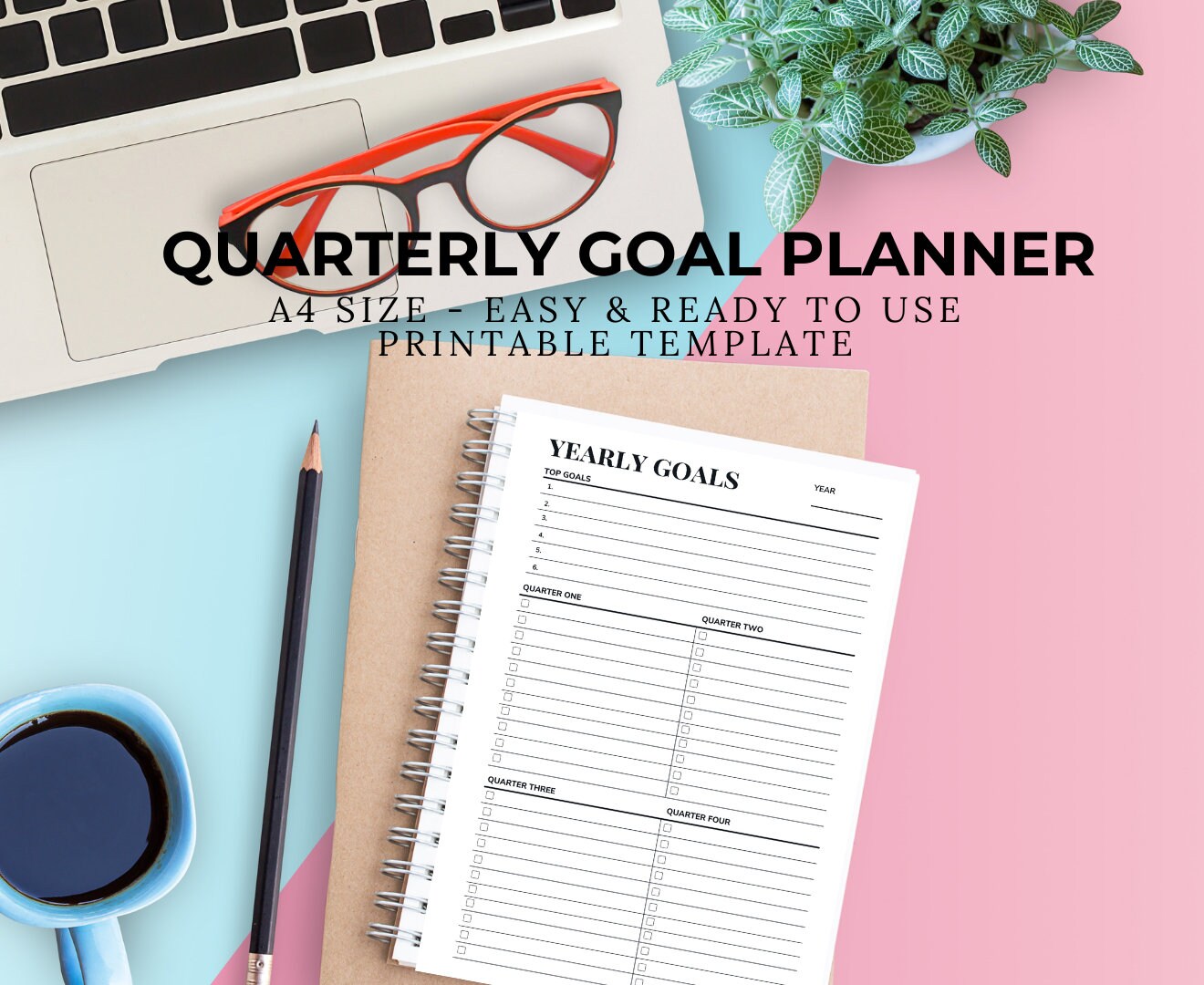 Goal Planner Printable Quarterly | 12 Week Year Planner | 12 Week Goal ...