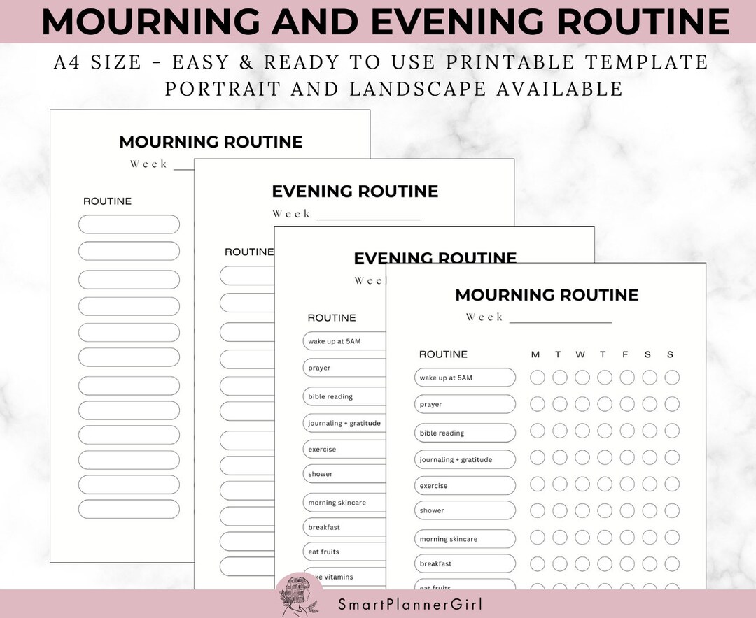 Editable Morning and Night Routine Tracker| Daily Routine Tracker ...