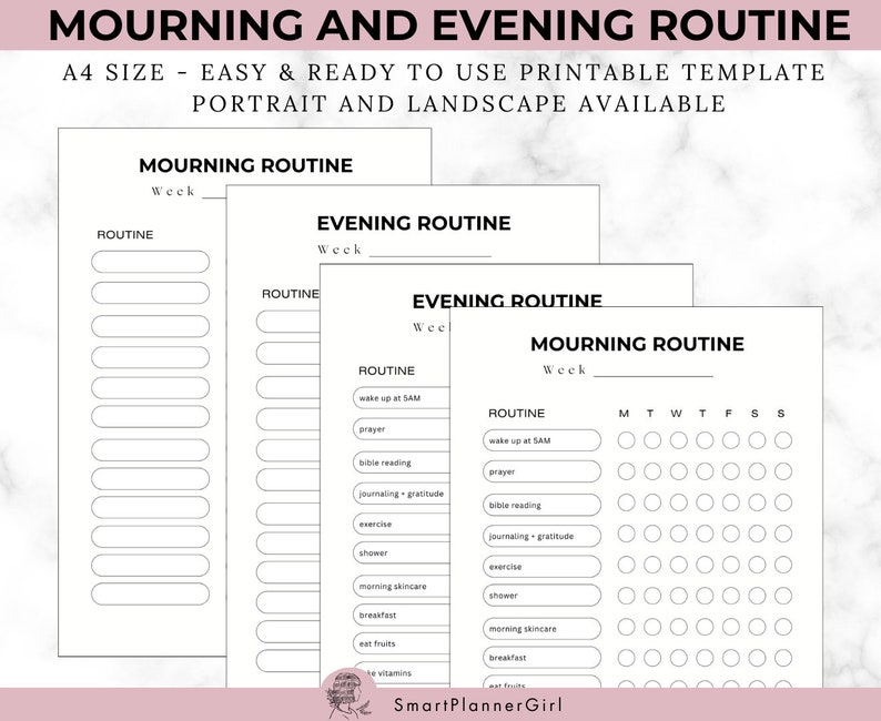 Editable Morning and Night Routine Tracker| Daily Routine Tracker ...