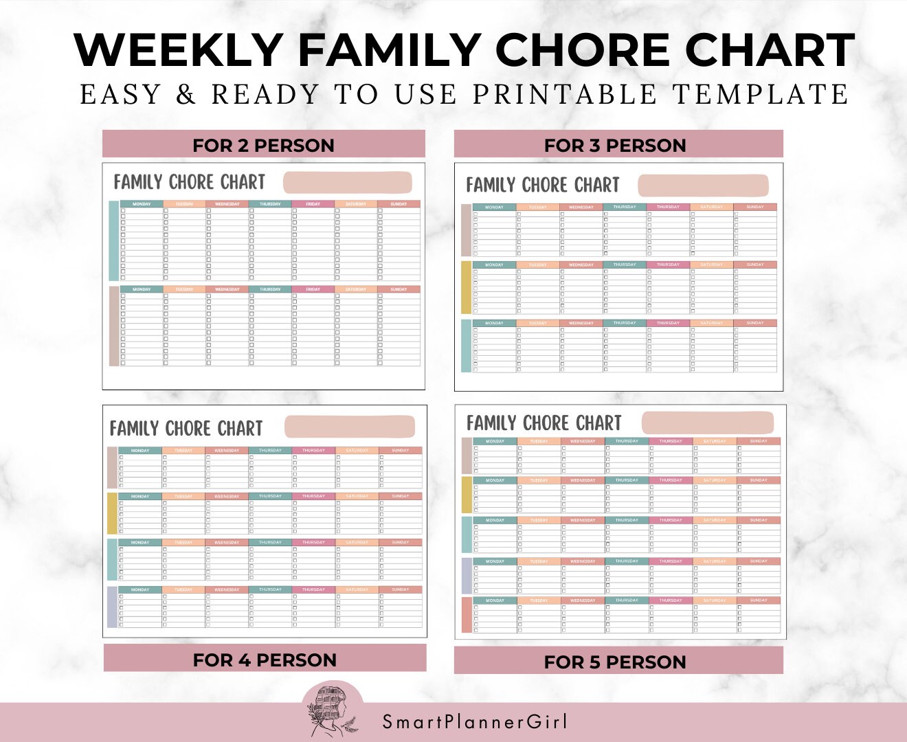 Family Chore Chart 2024 Goal Tracker Habit Tracker for Family Chore ...