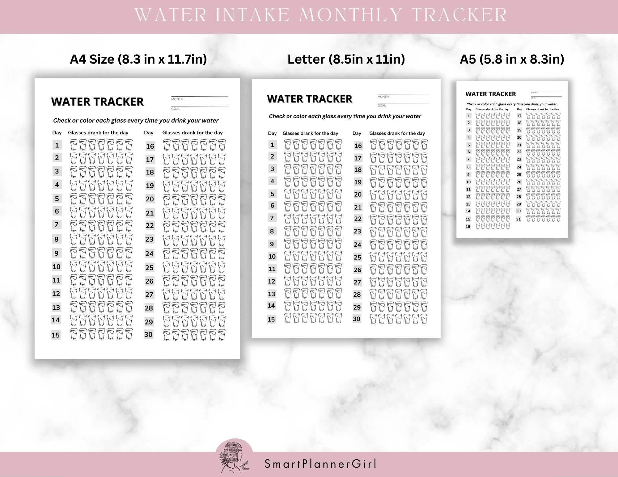 Water Intake Habit Tracker Habit Tracker 2024 Motivation Plaanner Daily ...