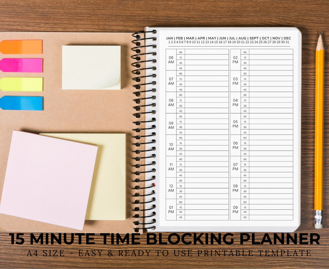 15 Minute Planner Printable 2 Page, 15 Minutes Appointment Schedule ...