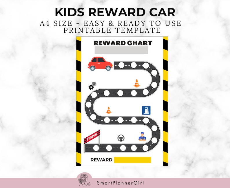 Habit Chart for Kids Reward Chart Cars for Kids Printable A4 Size ...