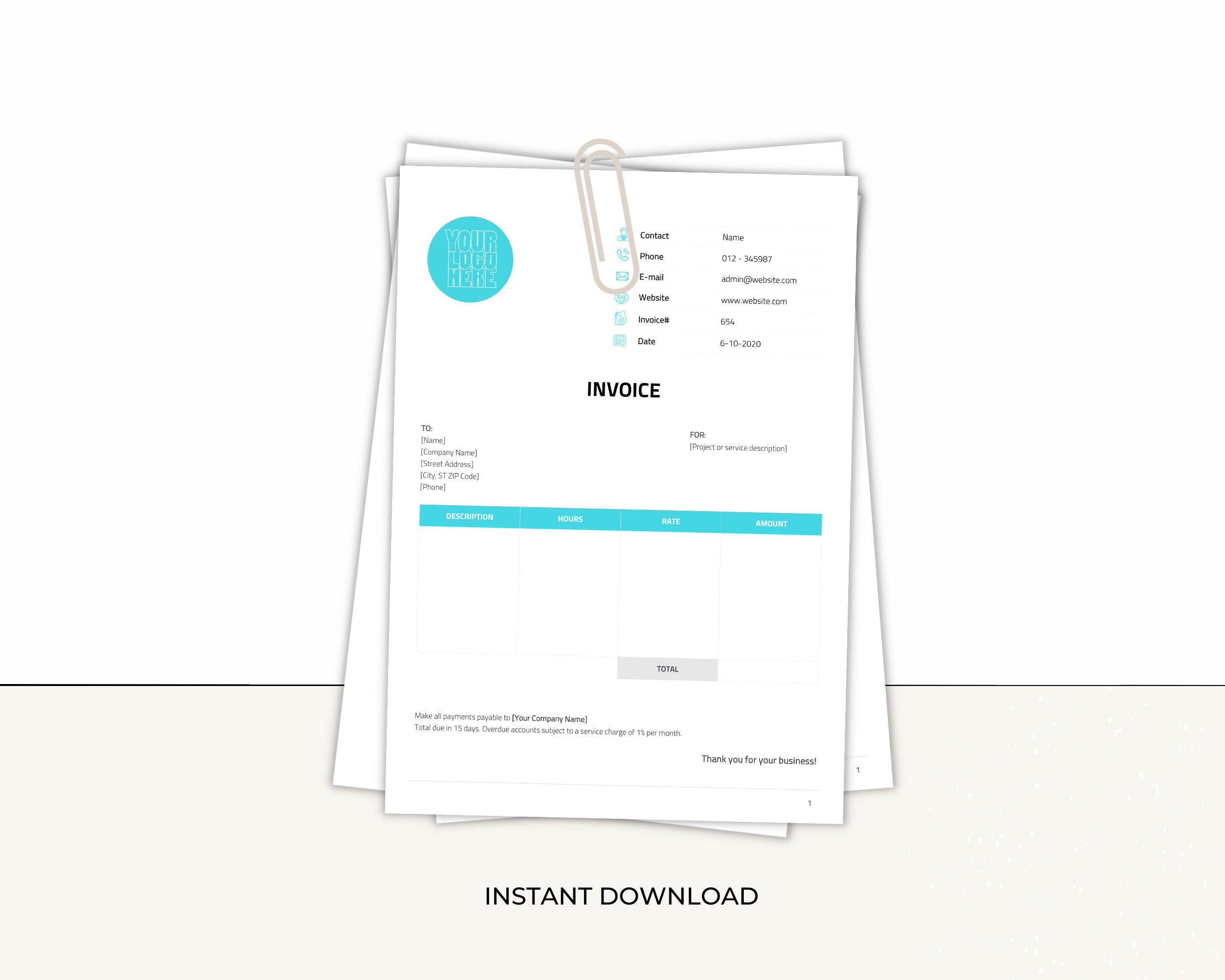 Cleaning Business Invoice Template Form - Editable Google Docs & MS ...
