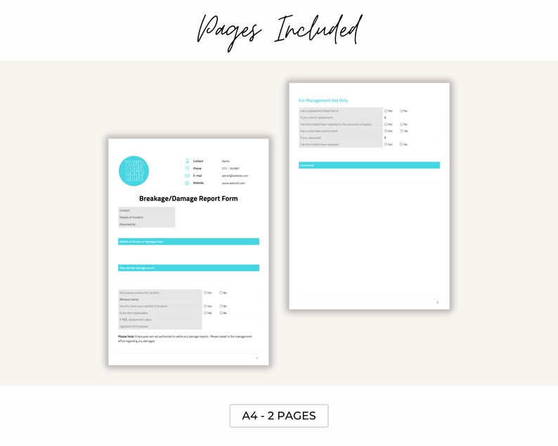 Cleaning Business Breakage Report Template | Property Damage | Editable ...