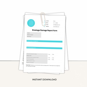 Cleaning Business Breakage Report Template | Property Damage | Editable ...