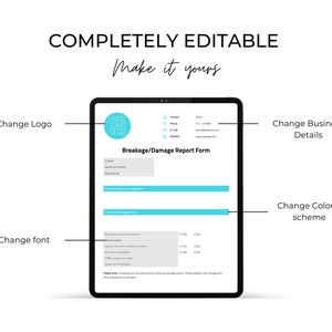 Cleaning Business Breakage Report Template | Property Damage | Editable ...