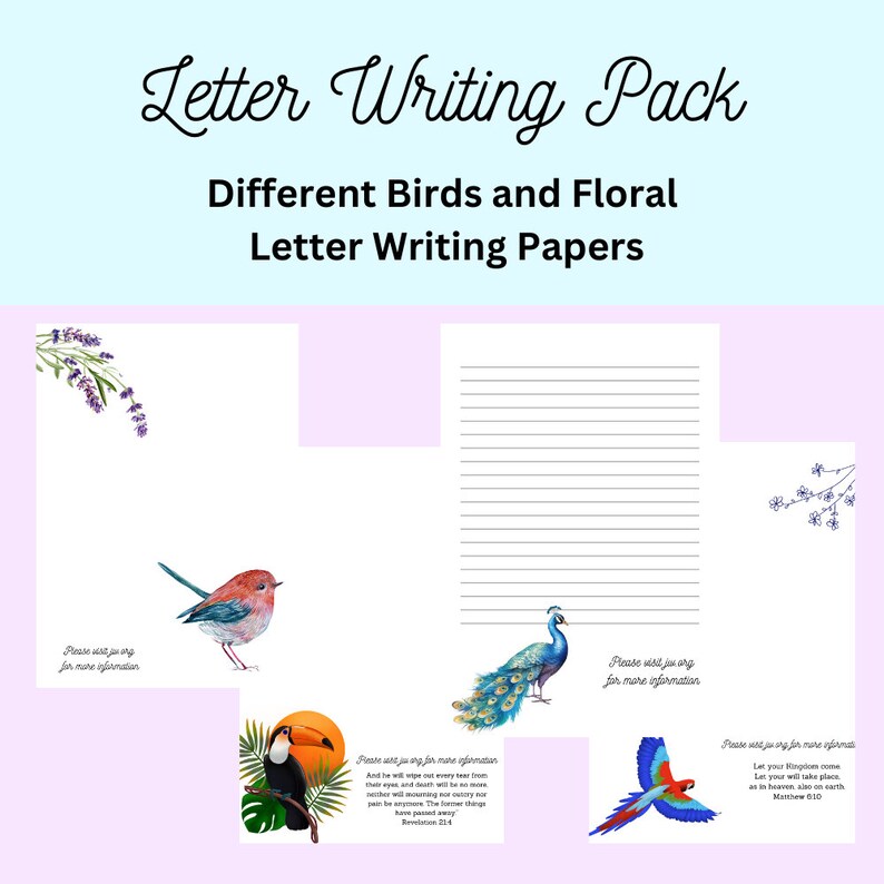 JW Letter Ministry Campaign Writing Pack Bird Creation Writing Special ...