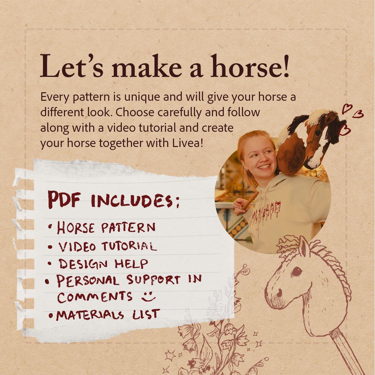 HOBBYHORSE TEMPLATE - [bacardi] - DIY Sewing Project Pattern - Etsy