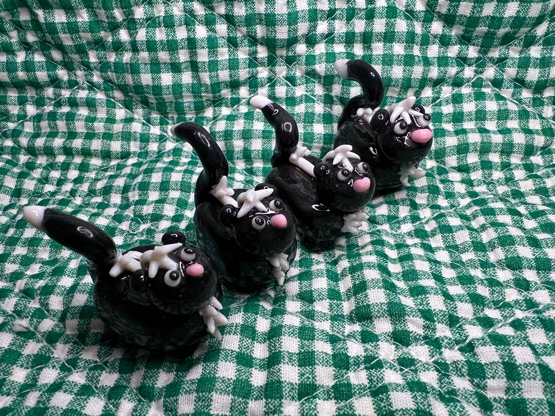 Made to Order Skunk Desk Friend, Clay Skunk Figure, Handmade Clay ...