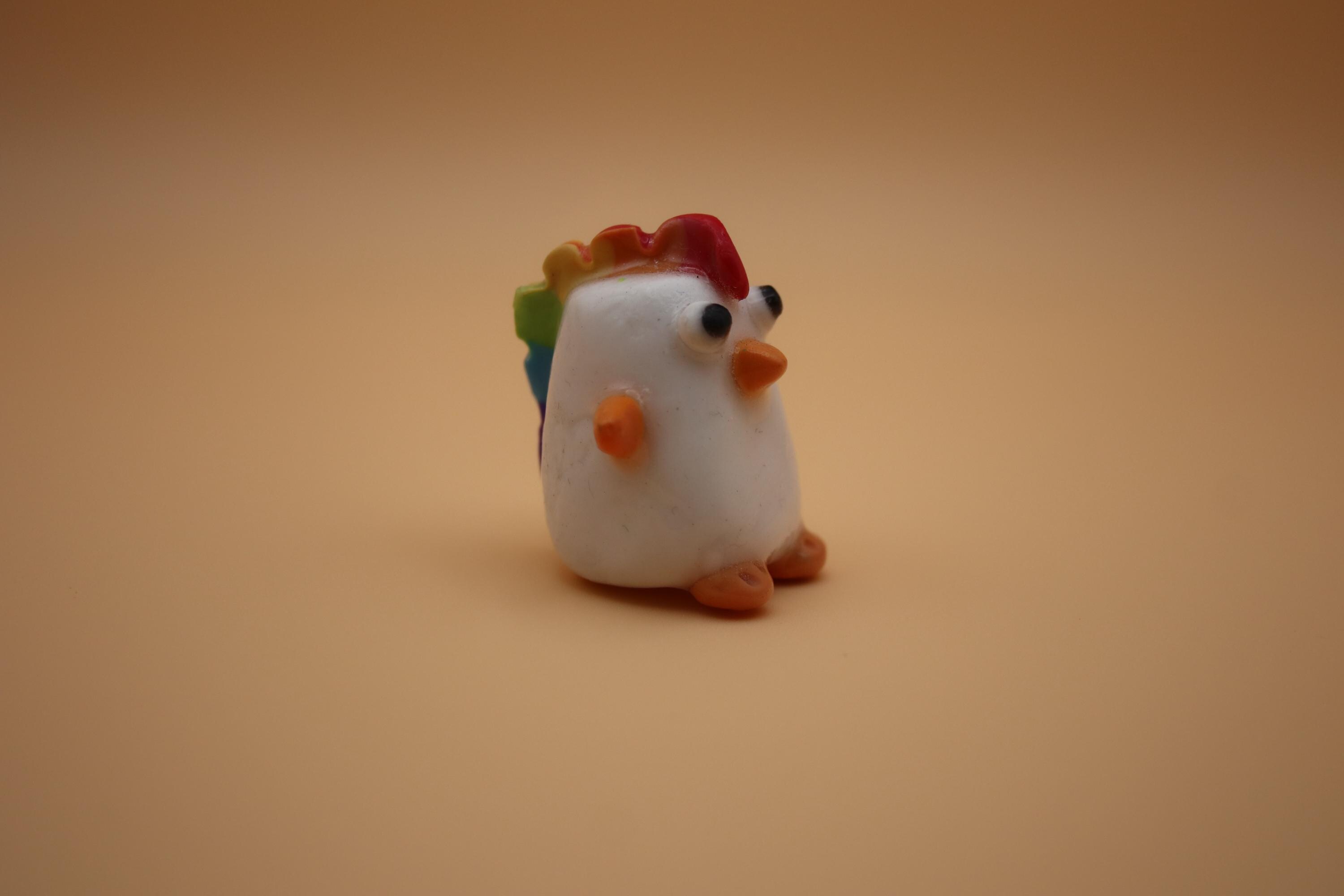 Made-to-order Pride Chicken Desk Friend , Clay Chicken Figure, Handmade ...